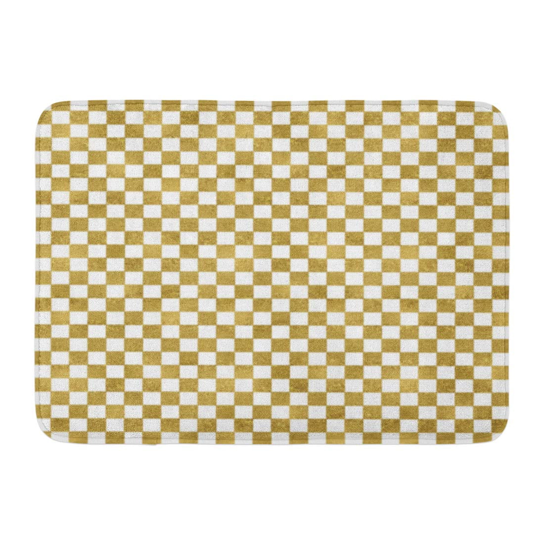 GODPOK Box White Abstract Modern in Gold Checkerboard Pattern ...