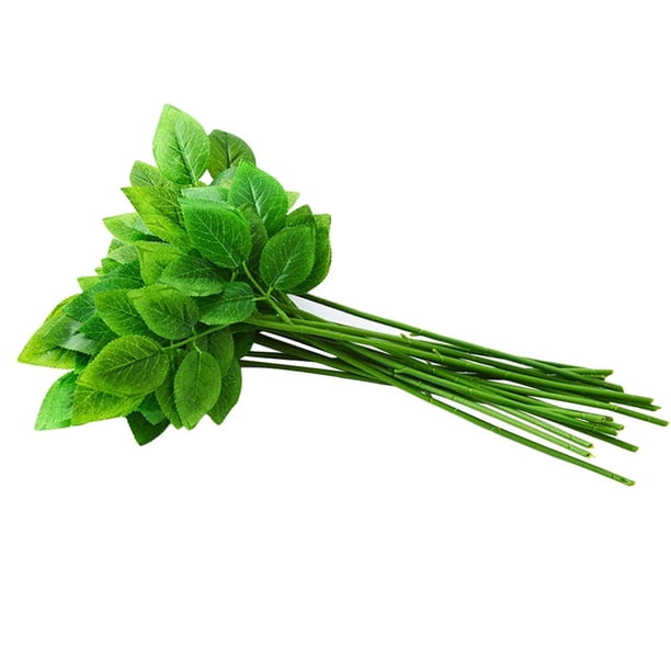 EIMELI 10Piece Green Leaves Stem Wire DIY Handmade Floral Arrangement ...