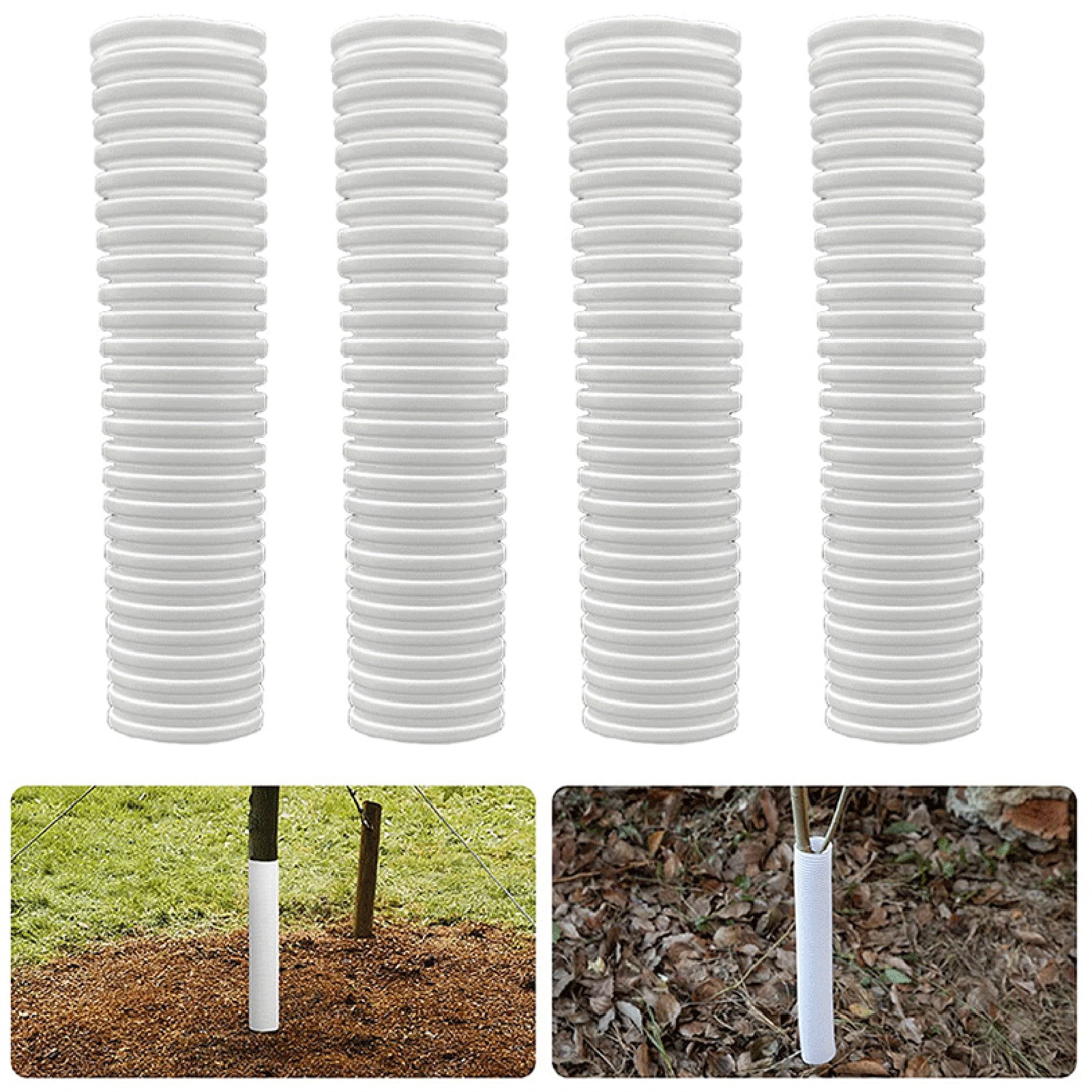 Bobasndm 4Pcs Corrugated Tree Guards,Diameter 1.89" PP Tree Trunk ...