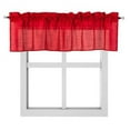 "S18 Luxury Faux Silk Window Curtain Valance, Red, 55""W X 18""L, Rod ...