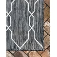 Unique Loom Links Trellis Indoor/Outdoor Trellis Rug Charcoal/Gray 5' 3 ...