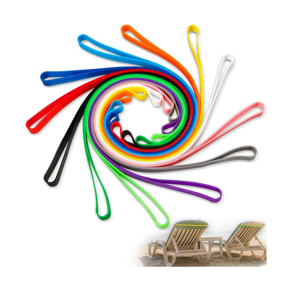 Click here for Unbranded 12 Pcs Beach Towel Bands elastic Beach T... prices