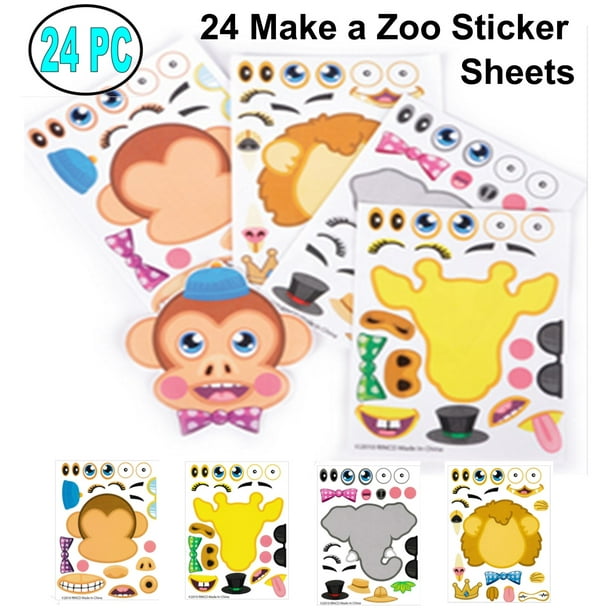24 Zoo Make A Sticker Scene Sheets- Great for Kid's Easter Basket ...