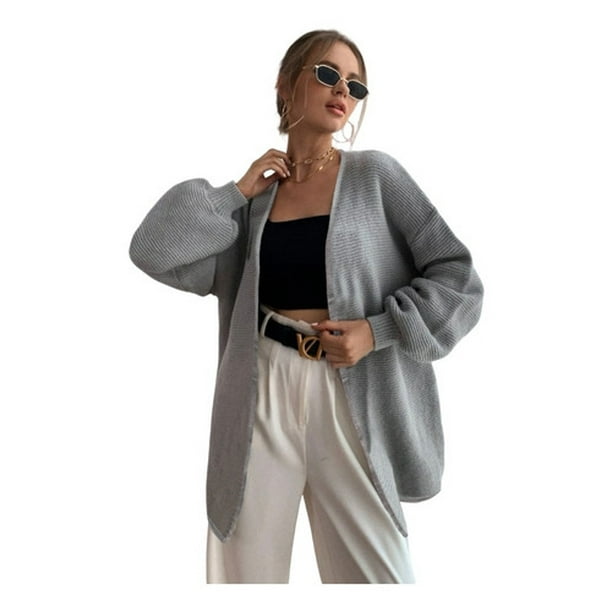 Cardigan Mujer Largo Ensamble Dama Maxi Sueter Botón Bolsas LOLE ...