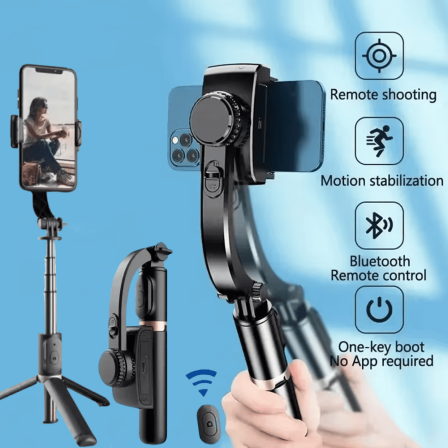 COOLJIER 2025 NEW Gimbal Stabilizer Selfie Stick Foldable Wireless ...