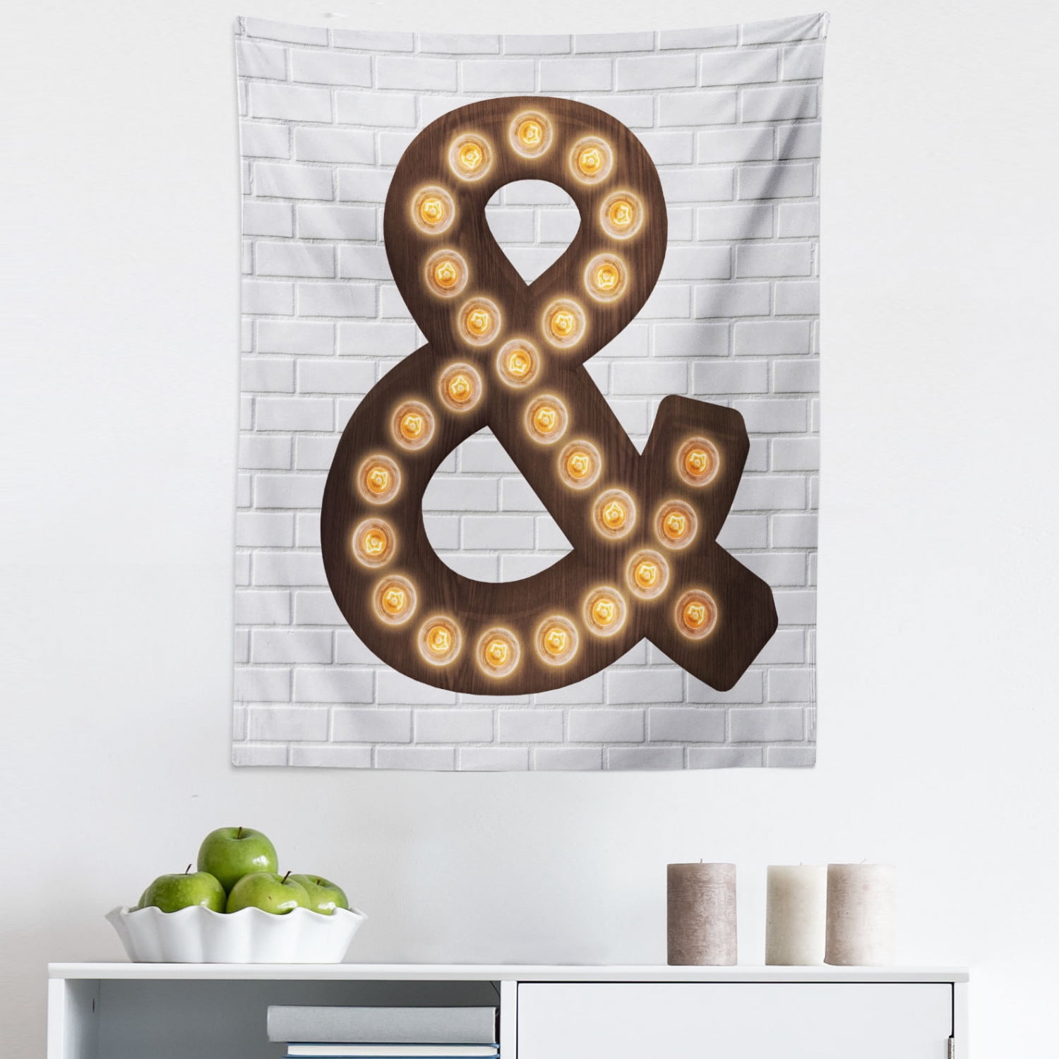 Symbol Tapestry, Abstract Design Modern Ampersand Item on Brick Wall ...