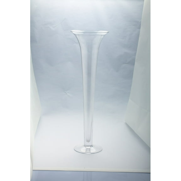 Efavormart Set of 2 | 32" Clear Reversible Clarinet Glass Trumpet Vase ...