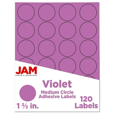 JAM Paper Circle Label Sticker Seals, 1 2/3 in, White, 120 Round Labels ...