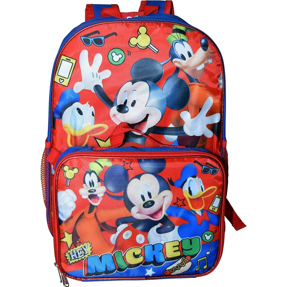 Grupo Ruz - Mickey Mouse 16" Backpack W/Detachable Lunch Box - Walmart ...