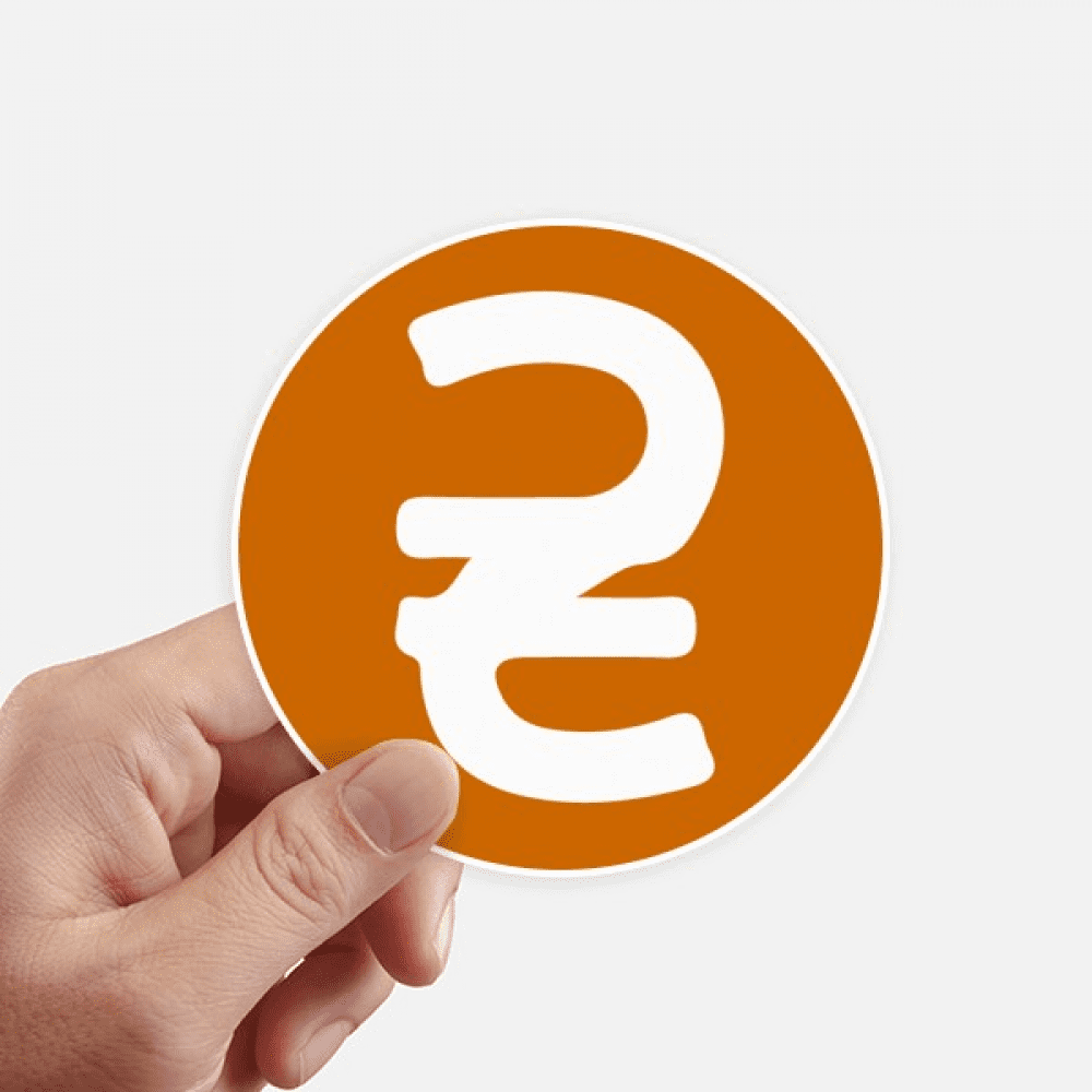 Símbolo de moneda Ucrania UAH Etiqueta Redonda Maleta Pared Etiqueta ...