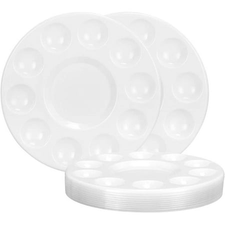 10PCS Paint Tray Palettes, White Plastic Paint Palettes with 10 Wells ...