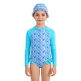 Aihuaihua Girls Long Sleeve Swimsuit Set for Girls Floral Gradient ...