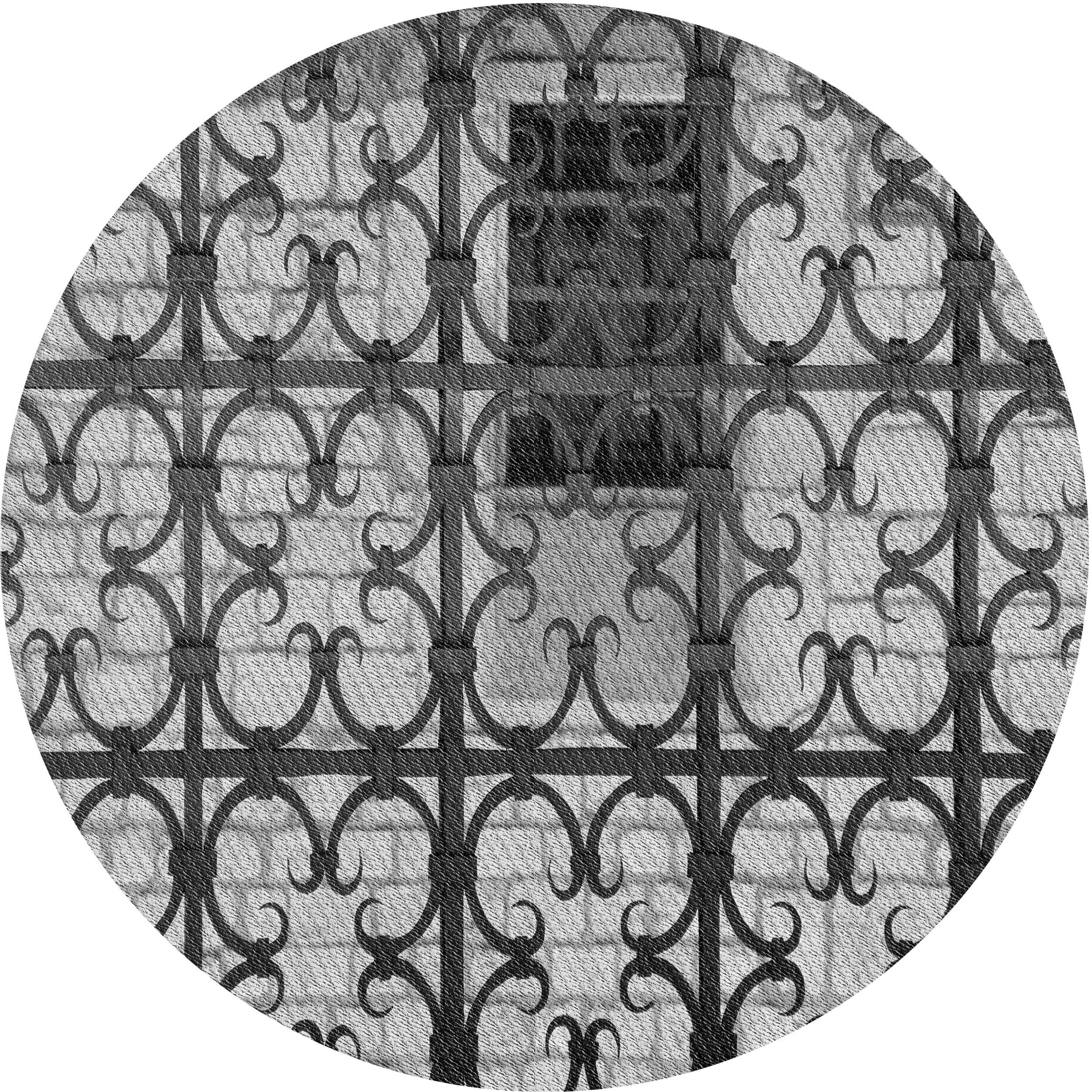 Ahgly Company Indoor Round Patterned Gray Cloud Gray Area Rugs, 8 ...