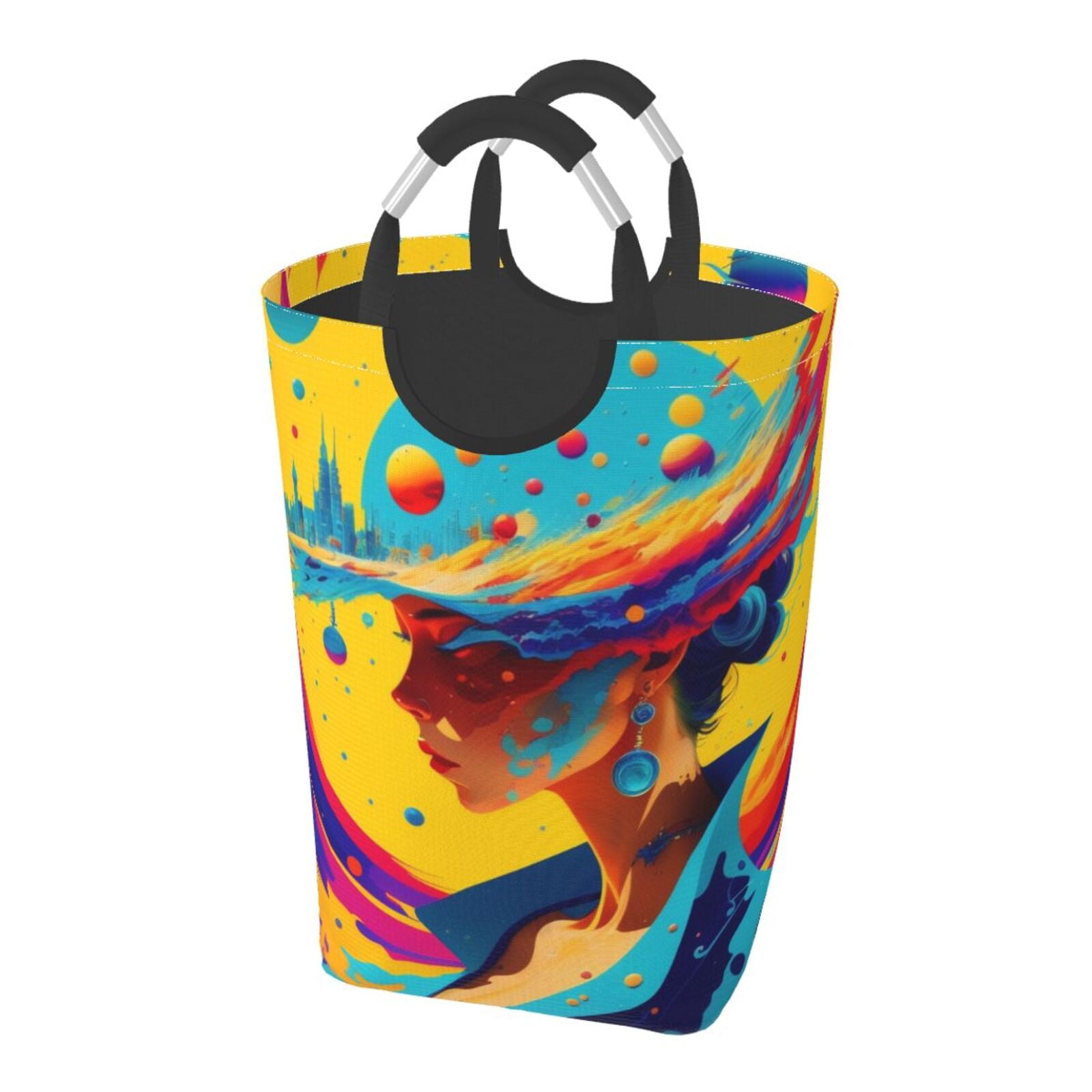 Laundry Hampers, Colorful Splashing Design Pattern Foldable Laundry ...