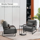 Mcombo Set of 2 Modern Accent Chairs, Armchair with Steel Legs ...