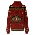 Cotonie Aztec Printed Long Sleeve Drawstring Hoodies Pullover For Women