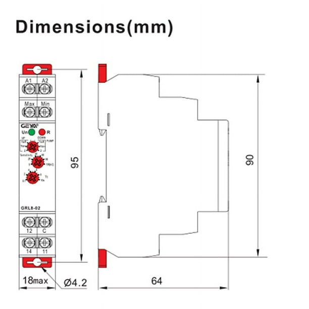 GRL8-02 Liquid Control Relay Level Control Relay 10A ACDC24V-240V Wide ...