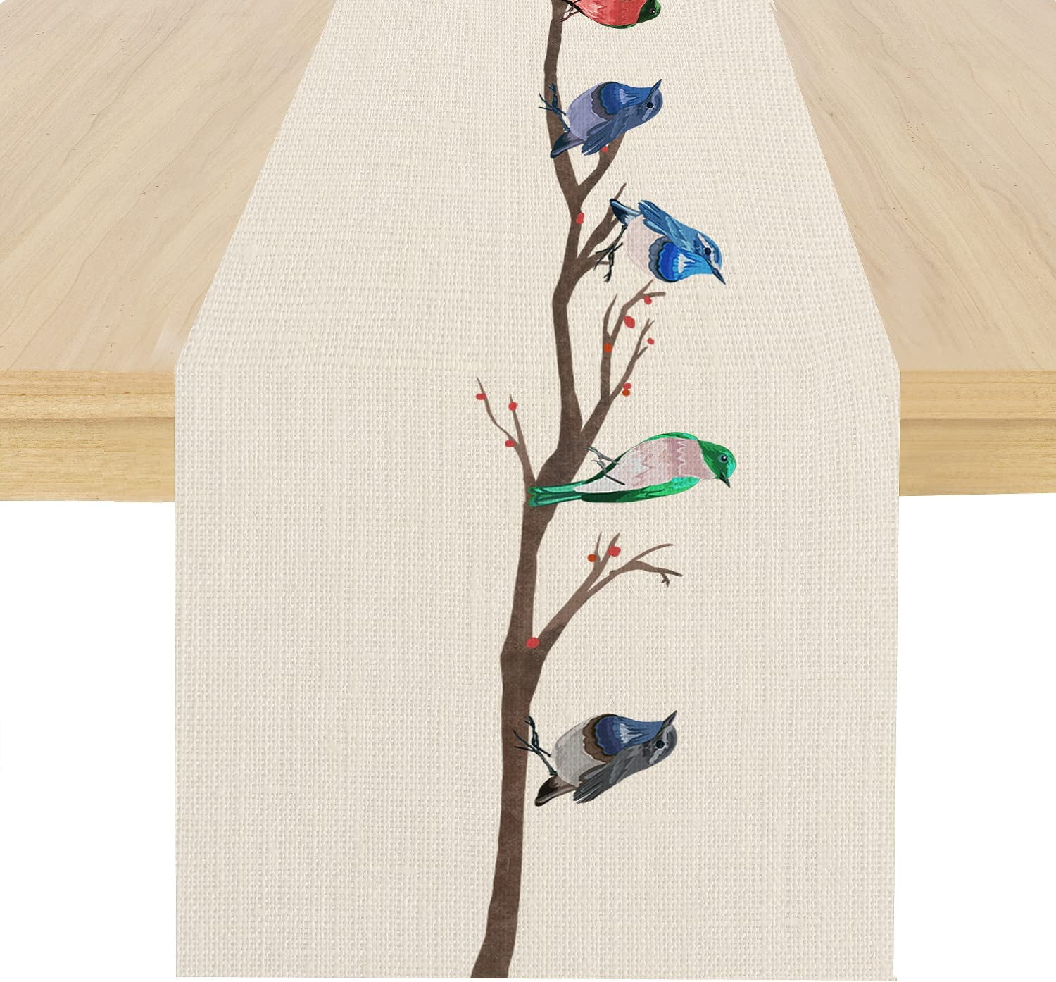 Bird Table Runner -Rustic Table Farmhouse Runner Spring Summer Winter ...