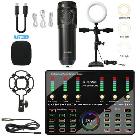 Professional tuning sound card microphone set/Karaoke/live broadcast ...