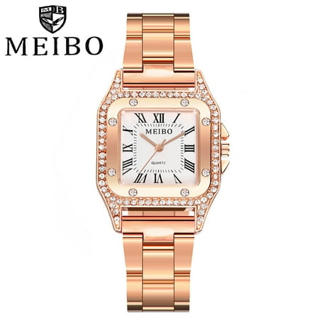 Up to 65% Off MEIBO Sleek Minimalist Square Dial Stainless Steel With ...