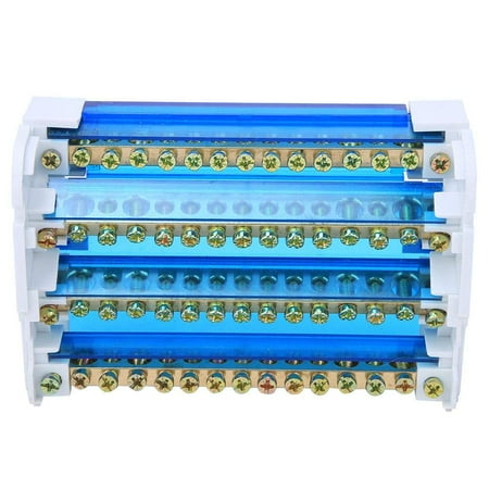 Terminal Strip Blocks with Cover, 125A 500V Transparent Dust-Proof Wiring Strip Four-Level ...