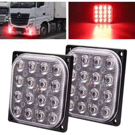 Ultra-Thin Emergency Warning Lights Hi/Lo/Flashings,Square 16LED Side ...