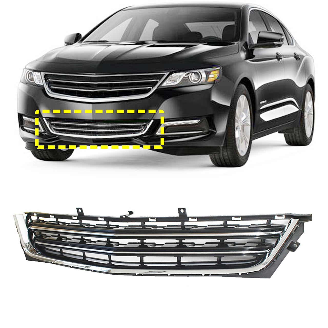Fit for 14-20 Impala Grill Chrome Front Lower Grille - Walmart.com