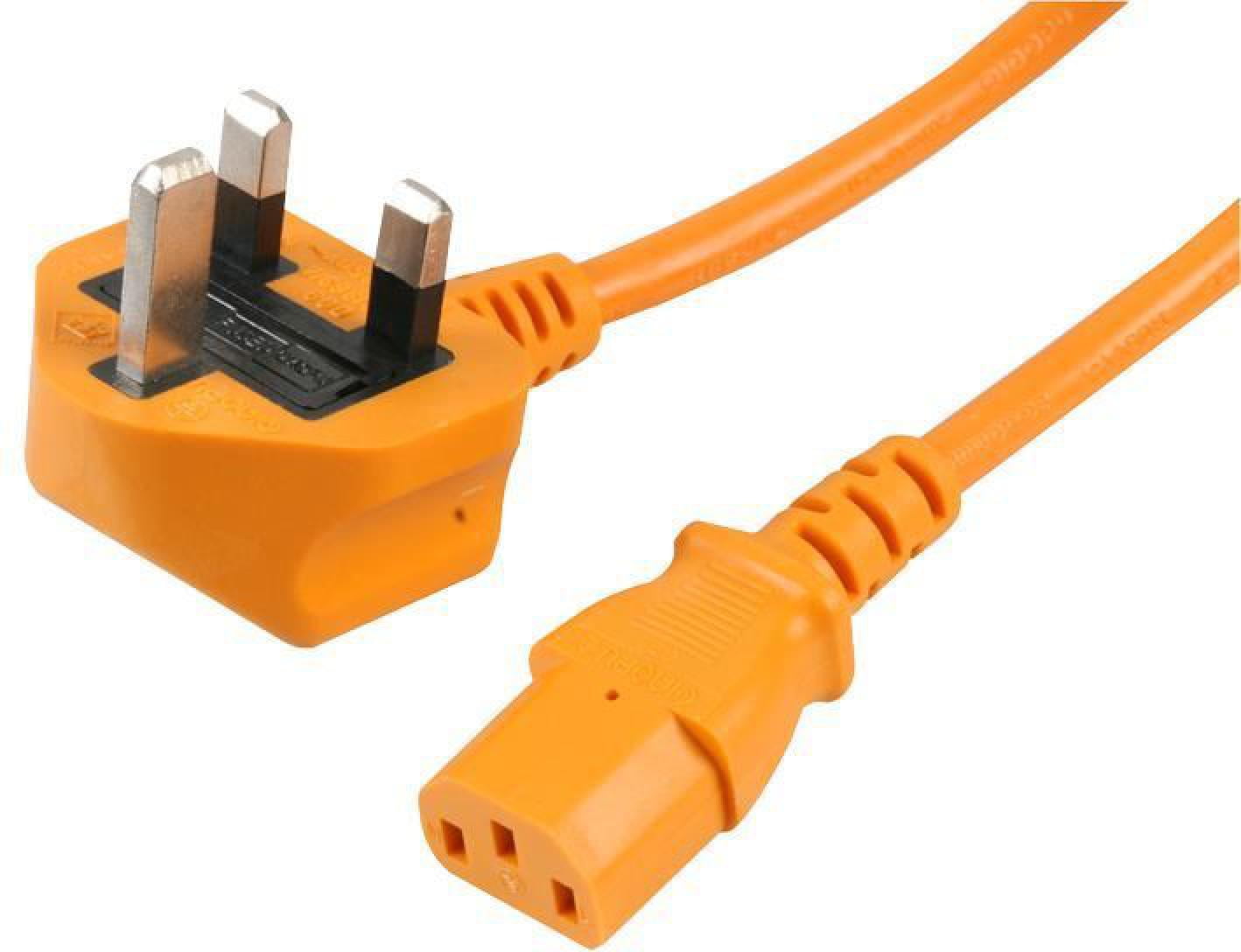 PRO ELEC - IEC C13 to UK Plug Lead, 2m Orange - Walmart.com