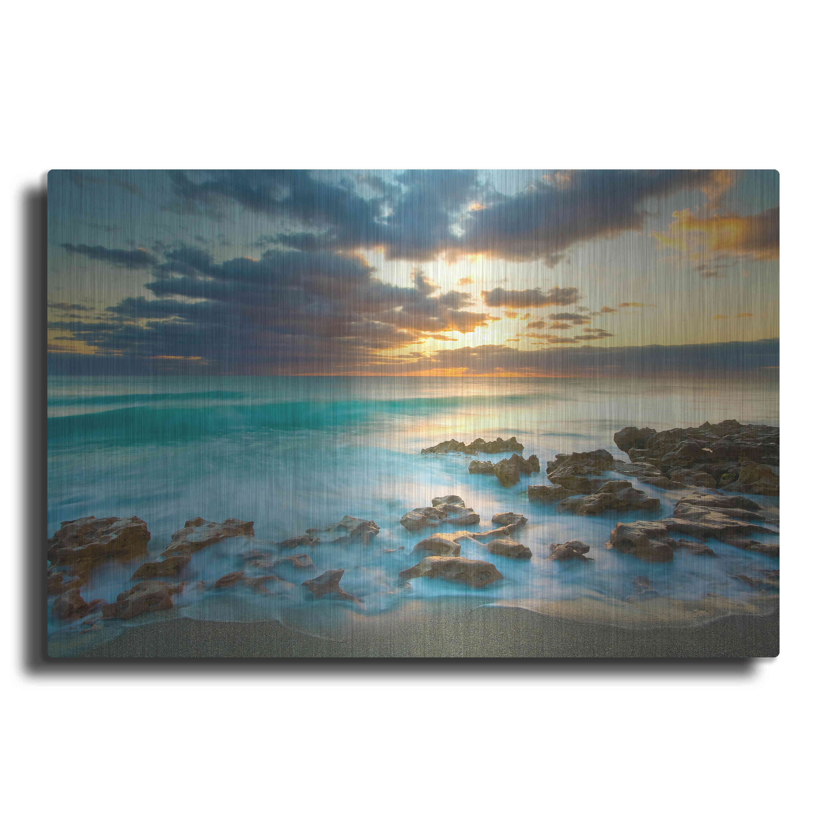Luxe Metal Art 'Ocean Sunrise' by Patrick Zephyr, Metal Wall Art, 24 ...