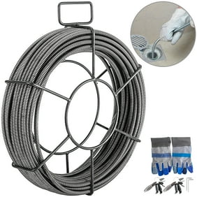 DrainX Power Pro 50-Ft Drain Auger with Drill Adapter, Steel Drum ...