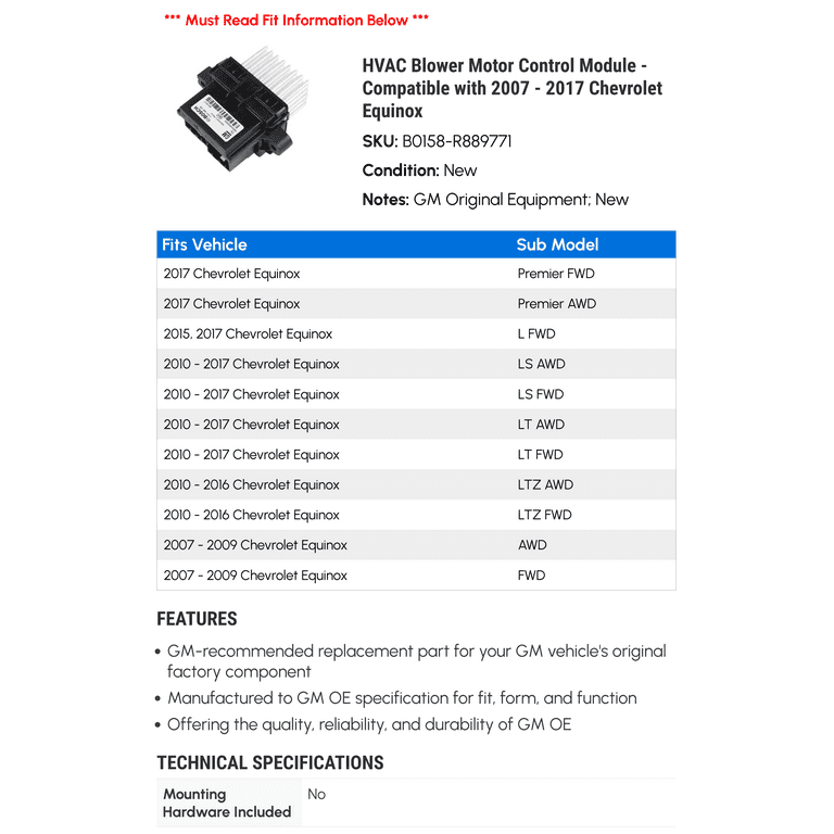 Blower Motor Control Module Functions