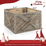 Costway Farmhouse-Style Wooden Christmas Tree Collar Box with Storage ...