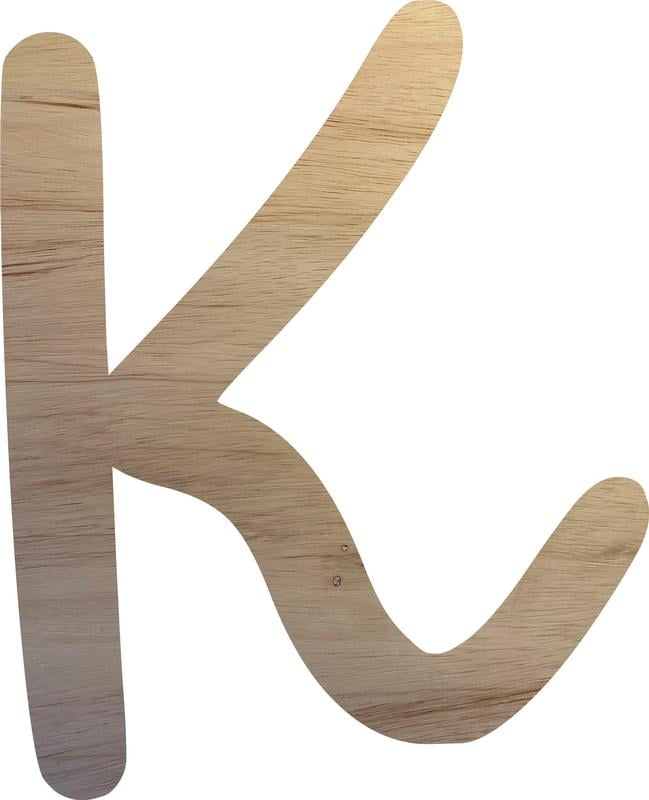 Wooden Letter K Craft Project, 15'' Tall Small Unfinished Wood Alphabet ...
