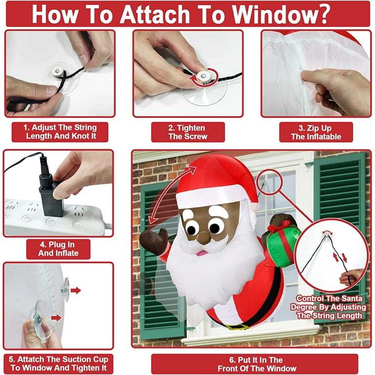 Blow Up Santa Looking In Window