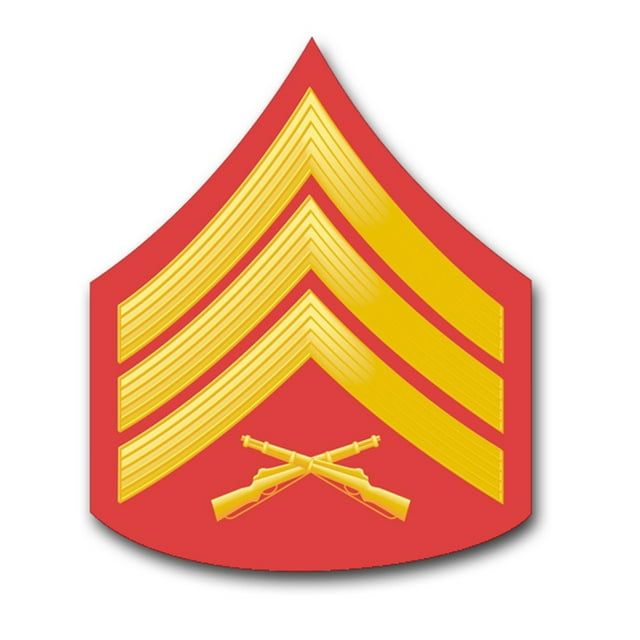 3.8 Inch USMC E-5 Sergeant Red / Gold Chevron Vinyl Transfer Decal ...
