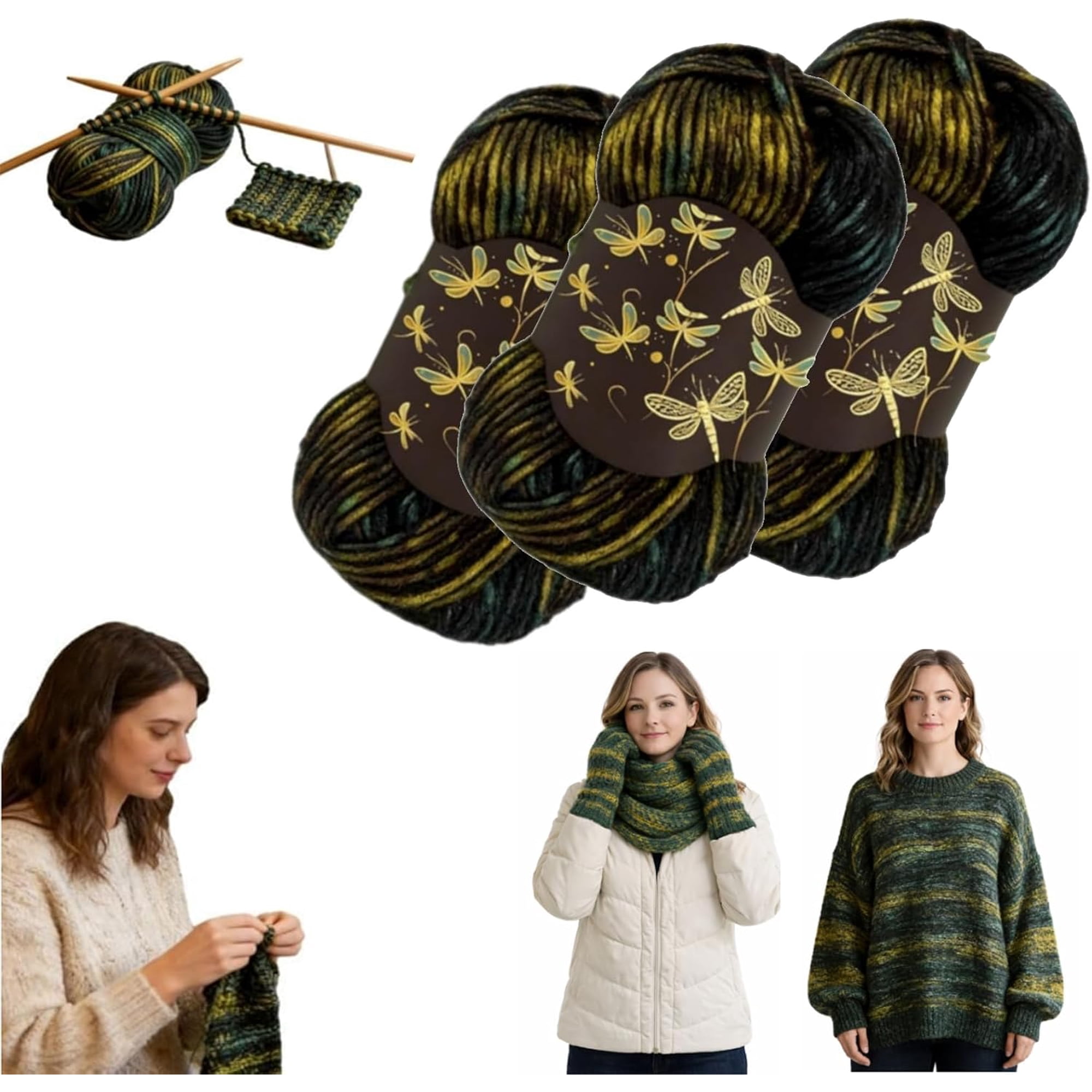Click here for Nobrand Three Bundles Of Firefly-Shimmering Yarn:... prices