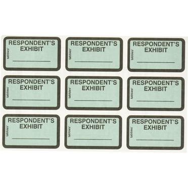 Tabbies Color-coded Legal Exhibit Labels 1.62" x 1" Length - White ...