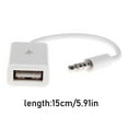 20cm USB Female to 3.5mm OTG Male Audio Jack Car AUX Adapter Cable ...