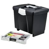 Storex Portable File Box with Drawer, Black - Walmart.com