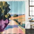 66x72 Inch Shower Curtains for Bathroom, Rural Road Fabric Bath Curtain ...