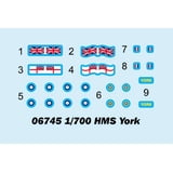 Trumpeter 6745 British Heavy Cruiser York 1/700 Scale Plastic Model Kit ...
