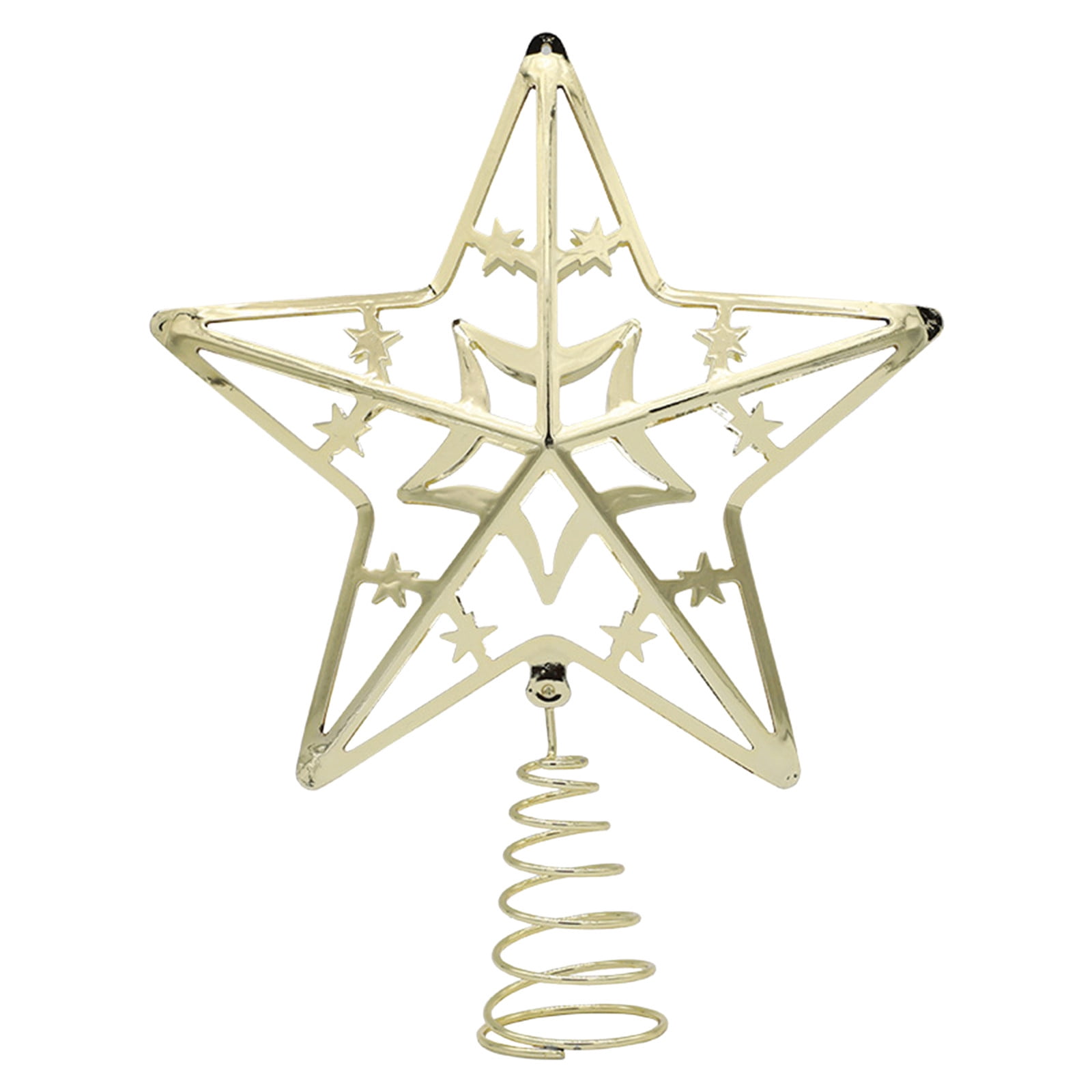 Vikakiooze New Tin Christmas Tree Decoration Tree Top Five-pointed Star ...