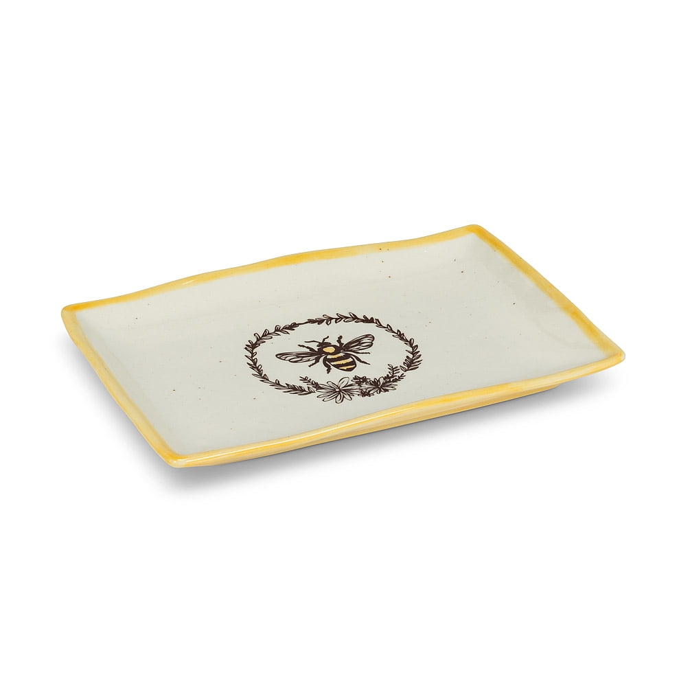 Set of 4 Bee in Wreath Rectangle Platter - Walmart.com