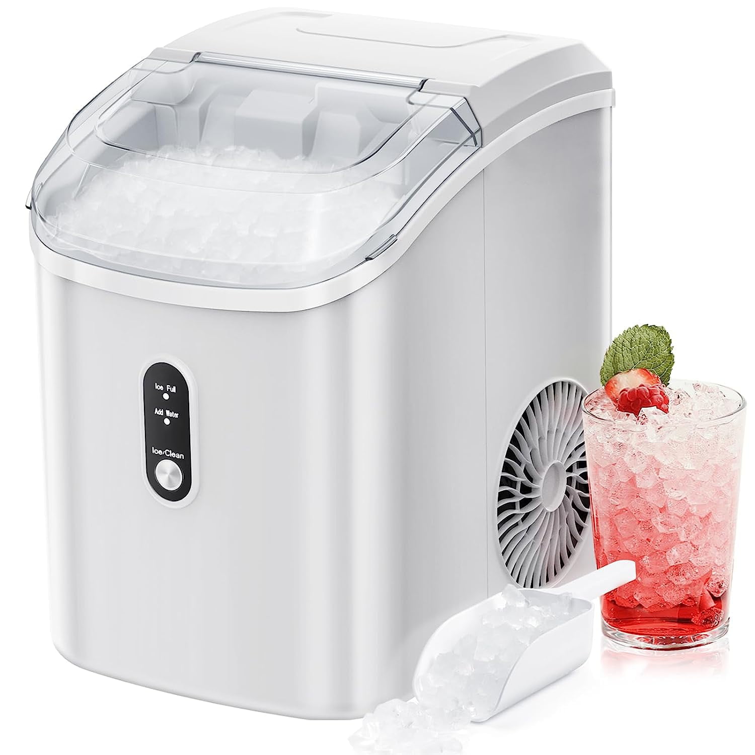 Kismile Nugget Countertop Ice Maker With Soft Chewable Pellet Ice