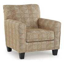 Ashley Design Puckman Brown Leather Upholstery Accent Chair with Silver ...