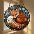Cuddle Foxes Stained Glass-Style Ornament – Decorative Holiday Window ...