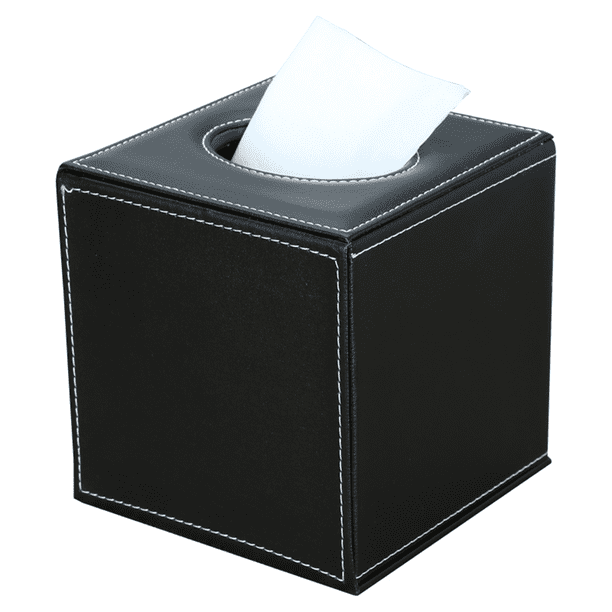KINGFOM Tissue Box Cover, Leather Square Toilet Paper Holder Facial ...