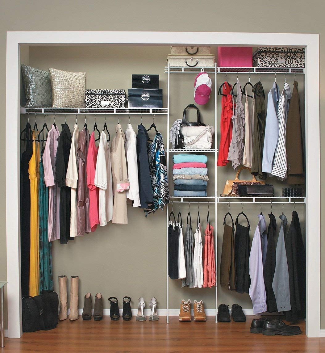 ClosetMaid 1628 Kit organizador de armario, de 5 a 8 pies, color blanco ...