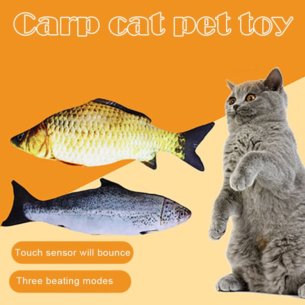 IKemiter Electric Flopping Fish 10.5" Moving Fish Plush Toy Realistic ...