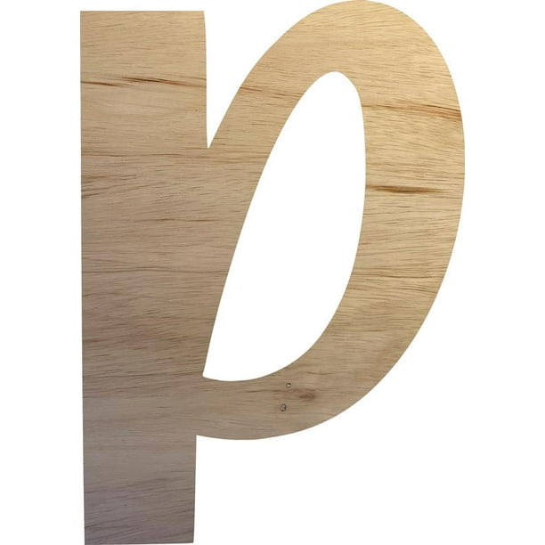 Wooden Letter (P) Unfinished Craft, 8'' Tall Alphabet Wood Letter DIY ...